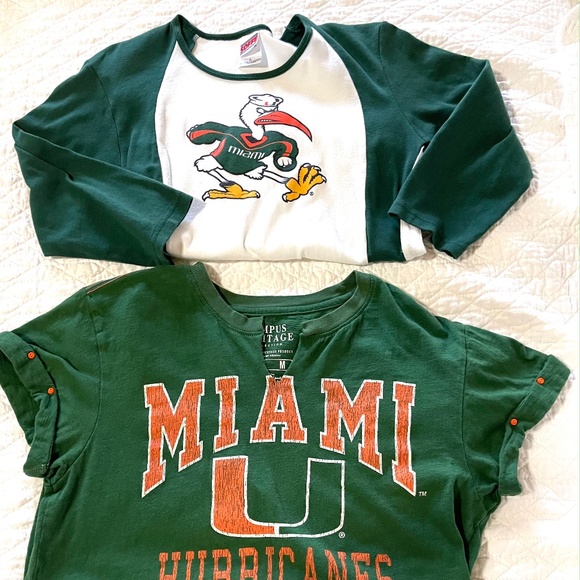 Tops | University Of Miami T Shirts | Poshmark